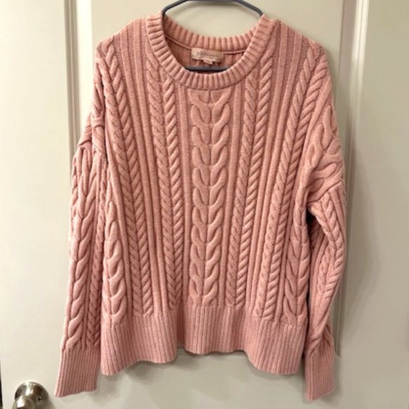 Philosophy | Sweaters | Philosophy Chunky Cable Knit Sweater In Pink Sz ...